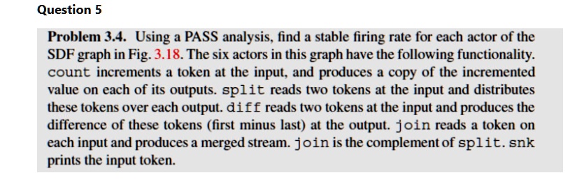 SOLVED: Problem 3.4: Using a PASS analysis, find a stable firing rate for each actor of the SDF ...