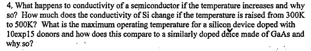 SOLVED: 4. What happens to the conductivity of a semiconductor if the ...