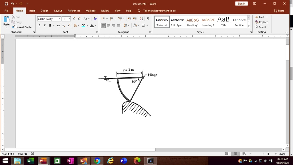 a sector gate of radius 3 m and length 4 m retains water as shown in ...