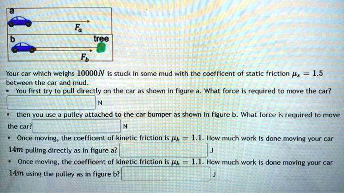 SOLVED: Your car which weighs 1OOOON is stuck in some mud with the ...