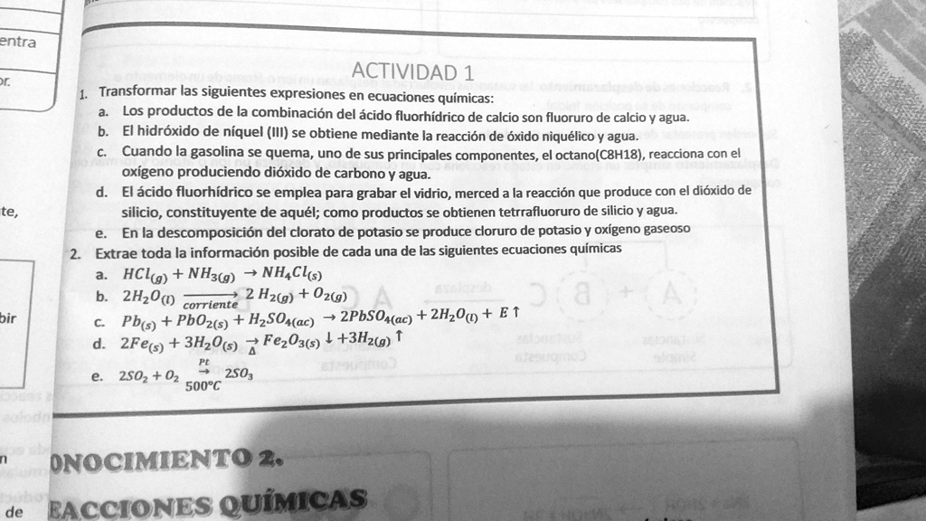 SOLVED: Necesito ayuda en el punto 2 entra ACTIVIDAD 1 Transformar las ... SOLVED: Necesito ayuda en el punto 2 entra ACTIVIDAD 1 Transformar las ...