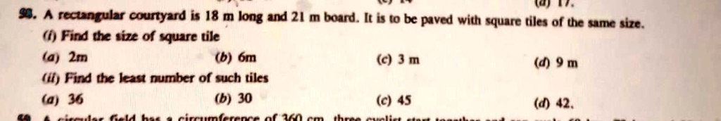 'A rectangular courtyard is 18m 72 cm long 13 m 20 m broad .it is to ...
