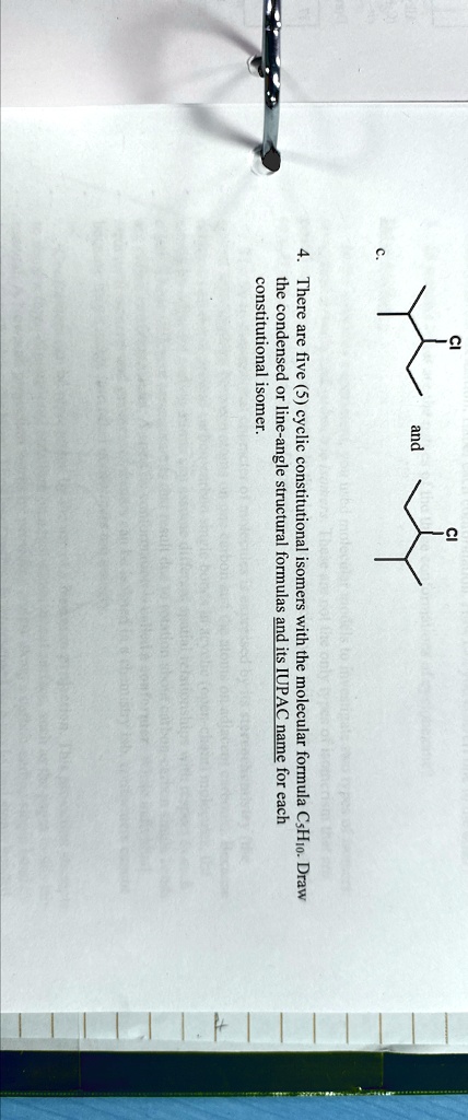 4 there are five 5 cyclic constitutional isomers with the molecular ...