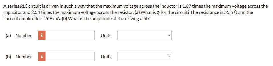 A series RLC circuit is driven in such a way that the maximum voltage ...