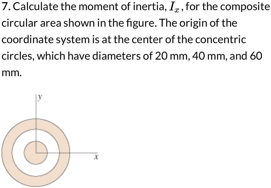 7 calculate the moment of inertia ix for the composite circular area ...
