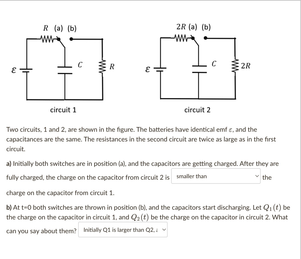SOLVED: circuit 1 circuit 2 Two circuits, 1 and 2, are shown in the ...