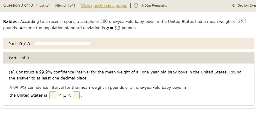 SOLVED: Question of 13 (4 points} Attempt View questionin:pQpup Ih S6m1 Remaining 8.1 Section ...