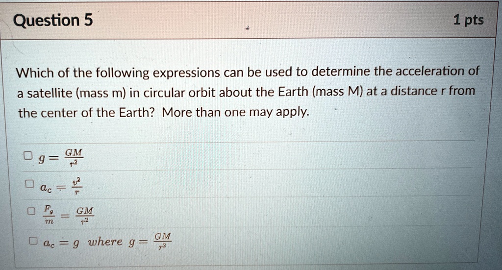 question 5 1 pts which of the following expressions can be used to ...