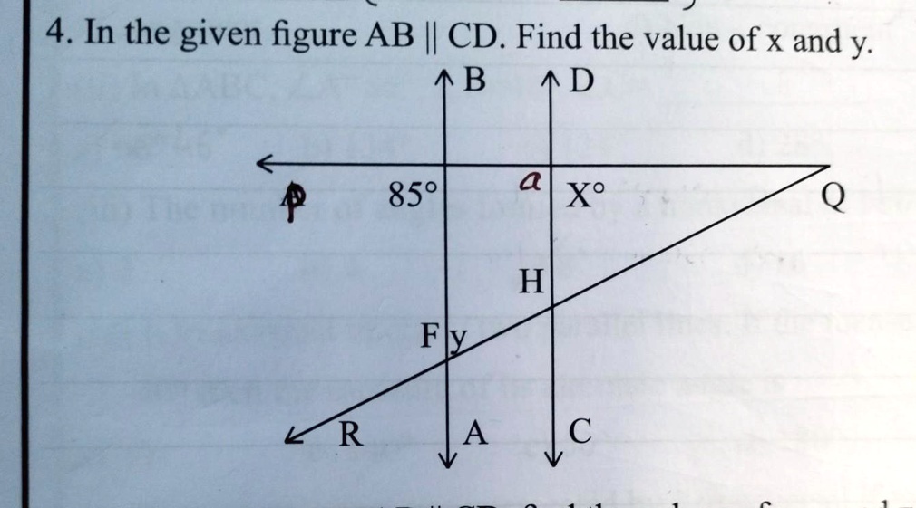 SOLVED: 'In the given figure AB || CD, find the values of x and y.' SOLVED: 'In the given figure AB || CD, find the values of x and y.'