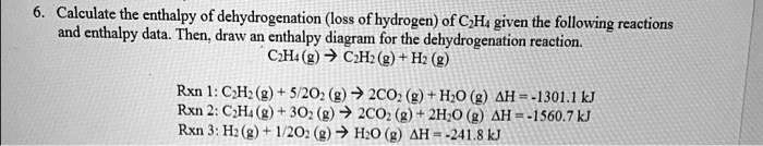 SOLVED: Calculate the enthalpy of dehydrogenation (loss of hydrogen) of ...