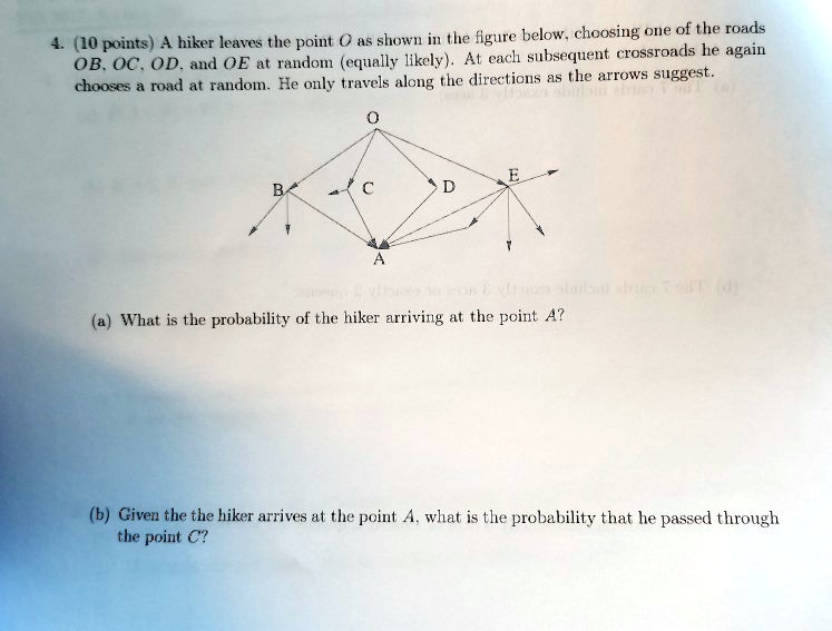 SOLVED: below . choosing one of the roads (10 points) hiker leaves the ...