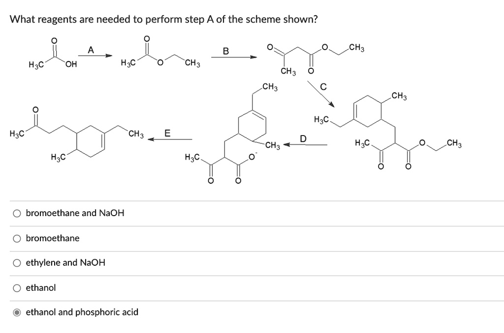 what reagents are needed to perform step a of the scheme shown ch3 h3c oh h3c ch3 ch3 ch3 ch3 ...