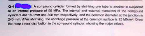 Q-4 : A compound cylinder formed by shrinking one tube to another is ...