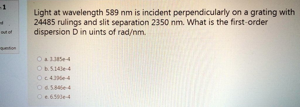 SOLVED: Light at a wavelength of 589 nm is incident perpendicularly on ...