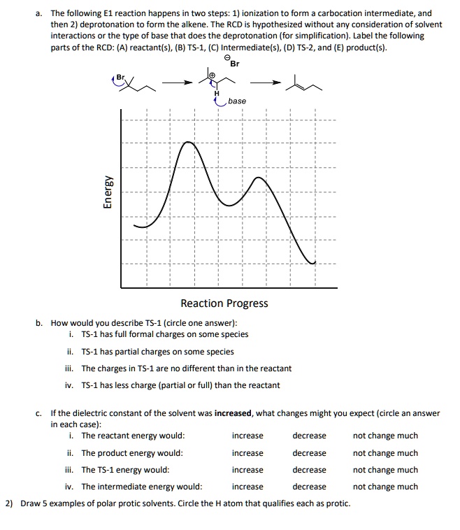 SOLVED: The following El reaction happens in two steps: 1) ionization to form carbocation ...