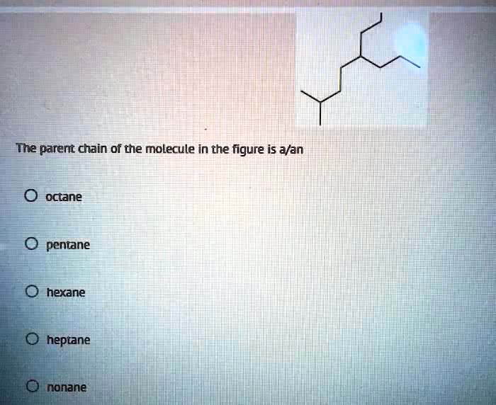 SOLVED: ' The parent chain of the molecule in the figure is a/an? The parent chain of the ...