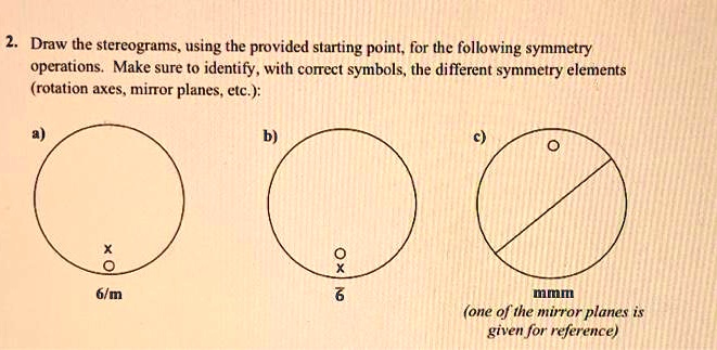 2. Draw the stereograms, using the provided starting point, for the ...