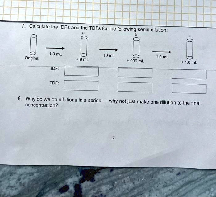 SOLVED:Calculate the IDFs and the TDFs for the following serial ...