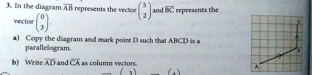 SOLVED: 3. In the diagram AB represents the vector vector and BC ... SOLVED: 3. In the diagram AB represents the vector vector and BC ...