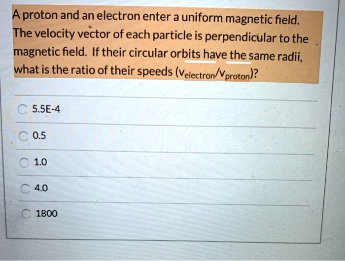 Solved A Proton And An Electron Enter A Uniform Magnetic Field The
