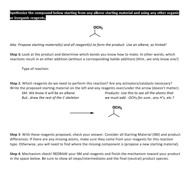 SOLVED Synthesize The Compound Below Starting From Anyalkene Starting solved-synthesize-the-compound-below-starting-from-anyalkene-starting