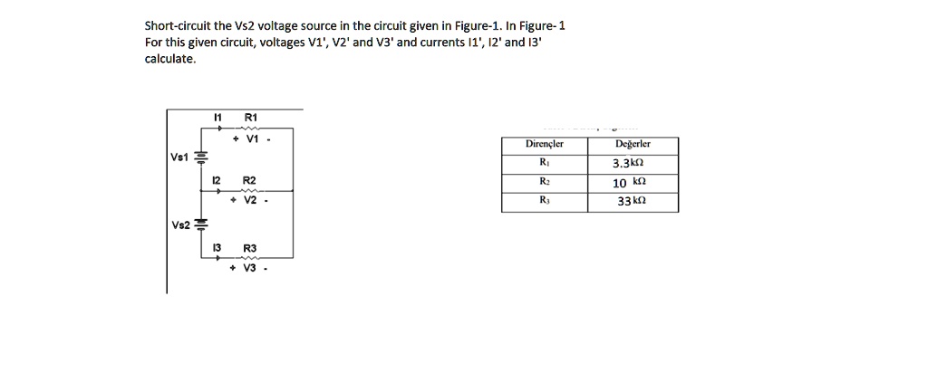 SOLVED: Short-circuit the V2 voltage source in the circuit given in Figure-1. In Figure-1, for ...