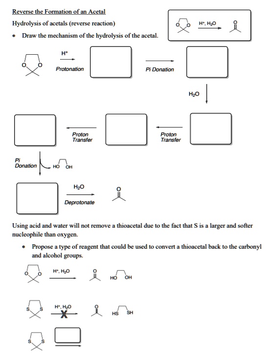 SOLVED: Rcvcrse thc Forationofan Acctal Hydrolysis of acetals (reverse ...