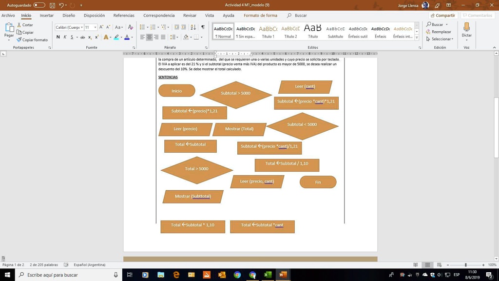 SOLVED: Se desea implementar en un diagrama de flujo un algoritmo que permita calcular el total ...