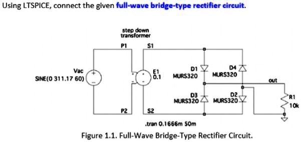 Solved Using Transient Simulation Plot The Waveform Of The Input Voltage Vac And The Output