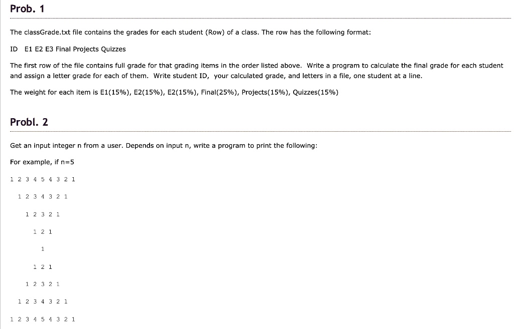 SOLVED: Please answer 1 and 2 and code in C please. Prob. The ...