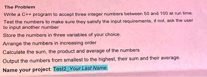 Solved The Problem Write A C Program To Accept Three Integer Numbers 5557