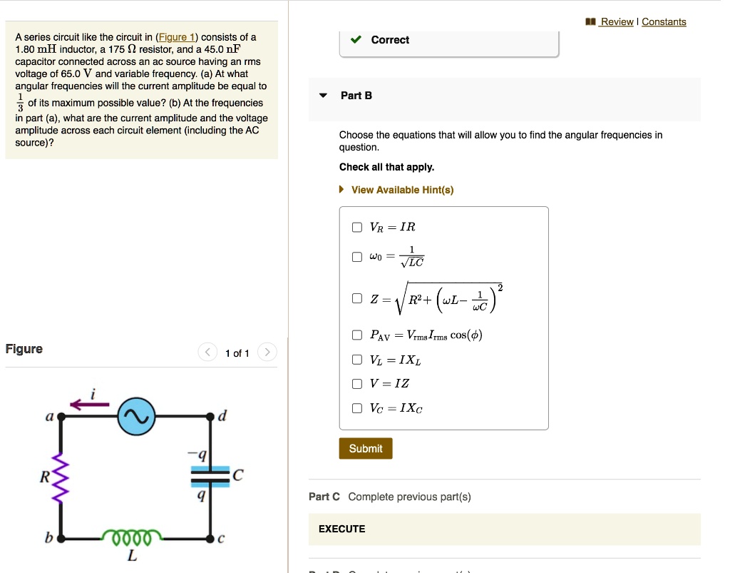 A series circuit like the circuit in (Figure 1) consists of a 1.80 mH ...