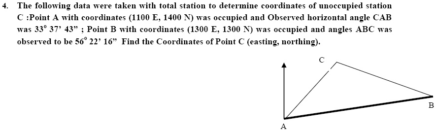 SOLVED: The following data were taken with a total station to determine ...