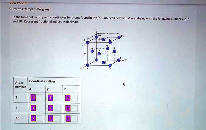 SOLVED: In the table below, list the point coordinates for atoms found ... SOLVED: In the table below, list the point coordinates for atoms found ...
