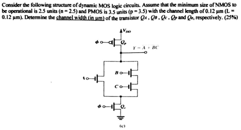 SOLVED: Consider the following structure of dynamic MOS logic circuits ...