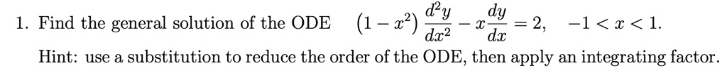 SOLVED: dy 2. -1