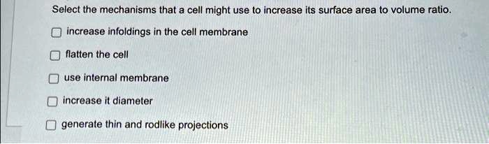 Select the mechanisms that a cell might use to increase its surface ...