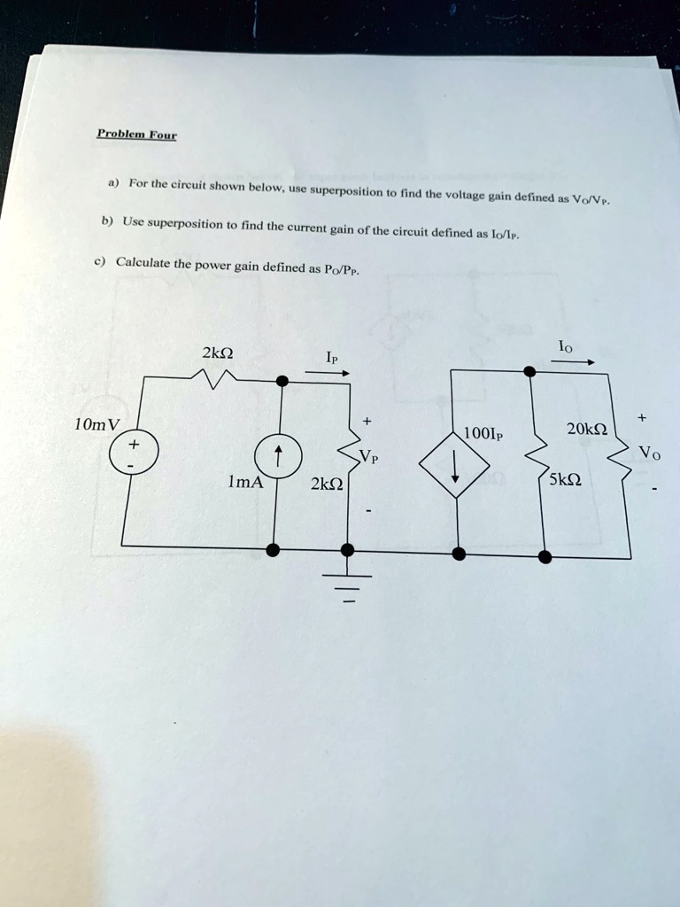 SOLVED: Problem Four a. For the circuit shown below, use superposition ... SOLVED: Problem Four a. For the circuit shown below, use superposition ...