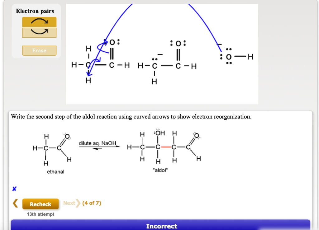 electron pairs erase h h a c h h c c h h a write the second step of the ...