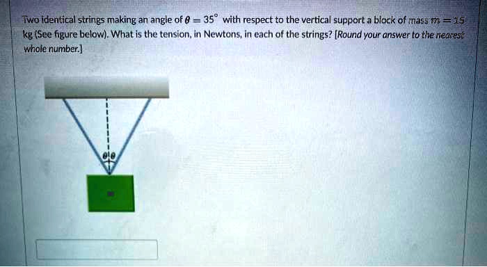 SOLVED: Two identical strings making an angle of 0Â° = 358Â° with respect to the vertical ...