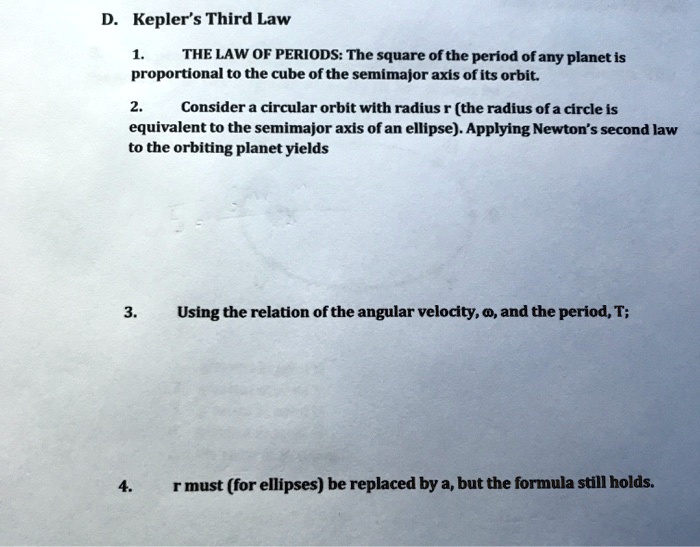 kepler third law the law of periods the square of the period ofany ...