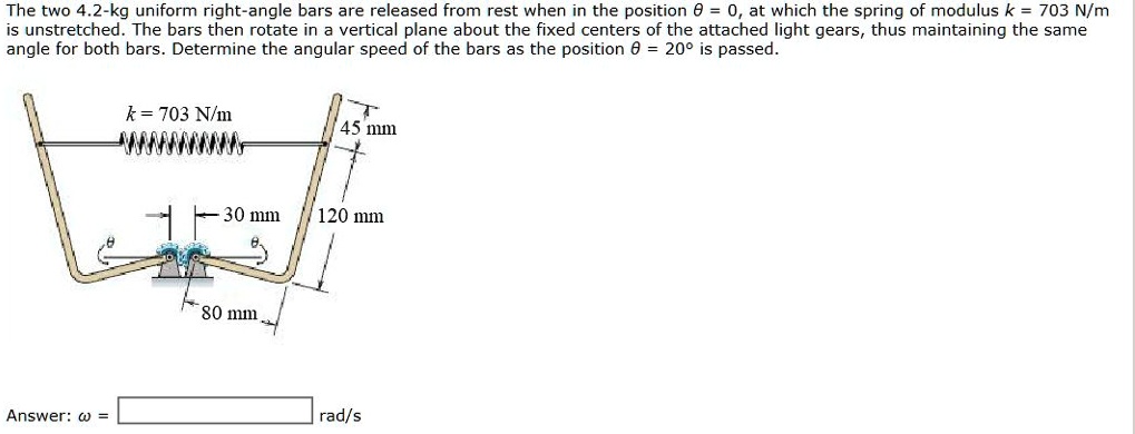 The two 4.2-kg uniform right-angle bars are released from...