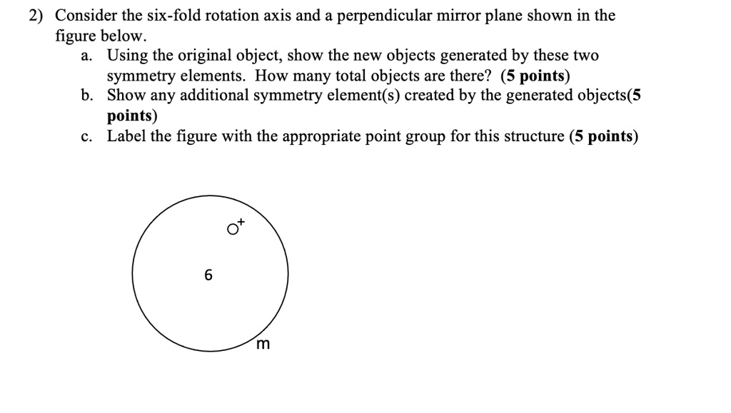 SOLVED: 2) Consider the six-fold rotation axis and a perpendicular ...