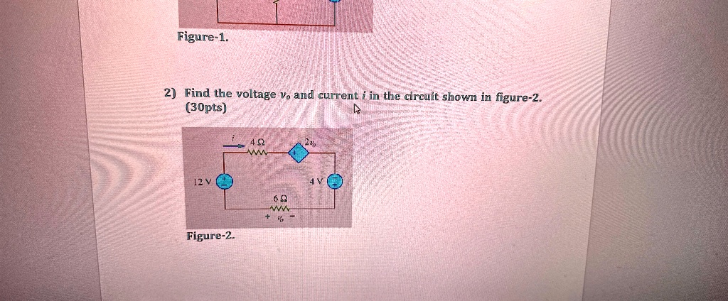 SOLVED: Find the voltage v0 and current i in the circuit shown in figure 2. Figure-1. 2) Find ...