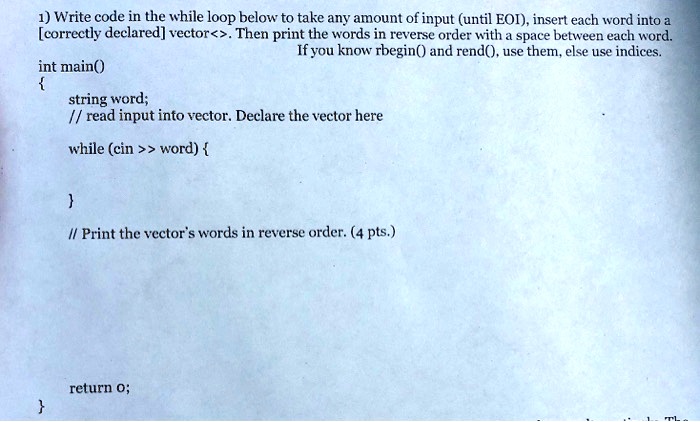 Solved Using C Write Code In The While Loop Below To Take Any Amount Of Input Until Eod And