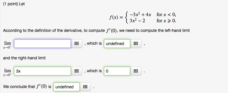 SOLVED: Let f(x) = 73x + 4x for x 0. According to the definition of the ... SOLVED: Let f(x) = 73x + 4x for x 0. According to the definition of the ...