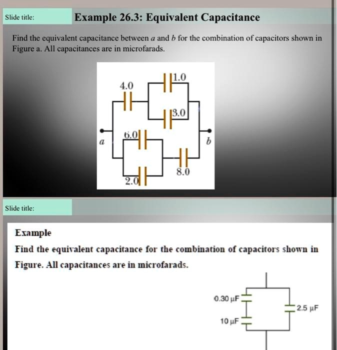 Solved I Need A Solution Slide Title Example 26 3 Equivalent Capacitance Find The Equivalent