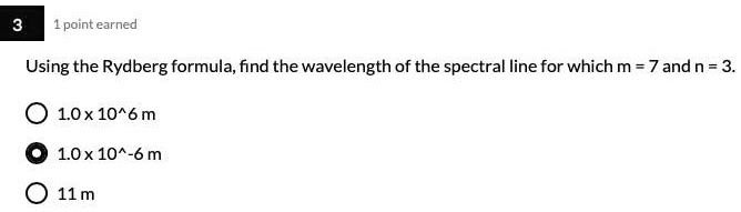 SOLVED: Using the Rydberg formula, find the wavelength of the spectral ...