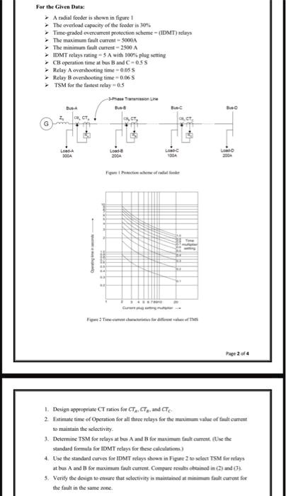 For the Given Data: > A radial feeder is shown in figure 1 > The ...