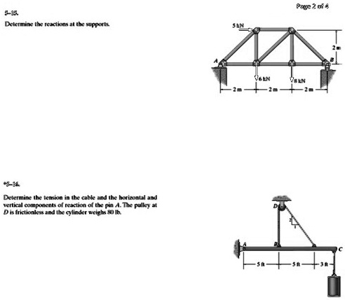 5-15 Determine the reactions at the supports. 5-14 Determine the ...